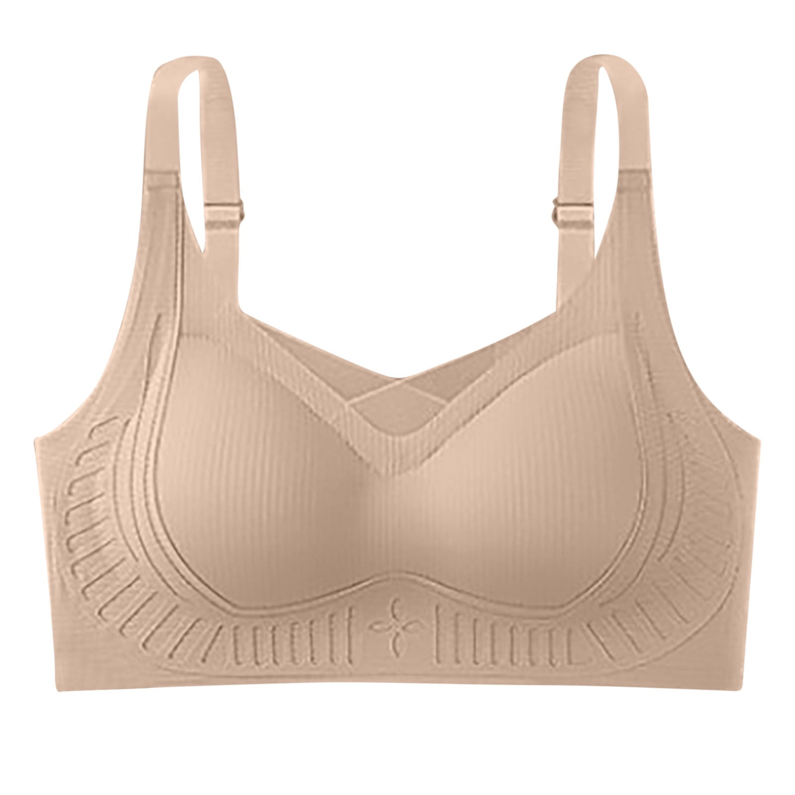 Brglopf Womens Everyday Bra Seamless Wirefree Push Up Longline Full ...