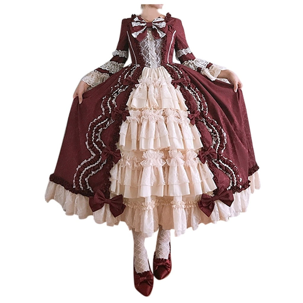 Brglopf Womens Rococo Baroque Dress Medieval Renaissance 1800s Dress ...