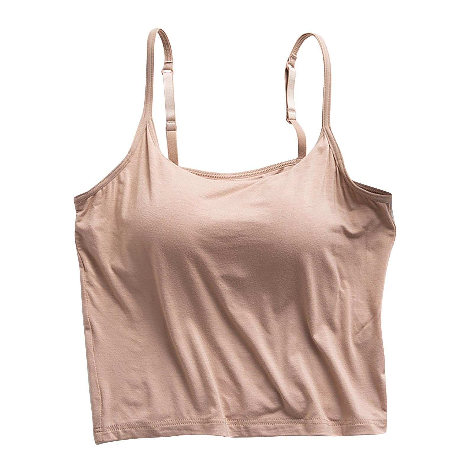 Brglopf Womens Tank Tops with Built in Bra Adjustable Spaghetti Strap ...