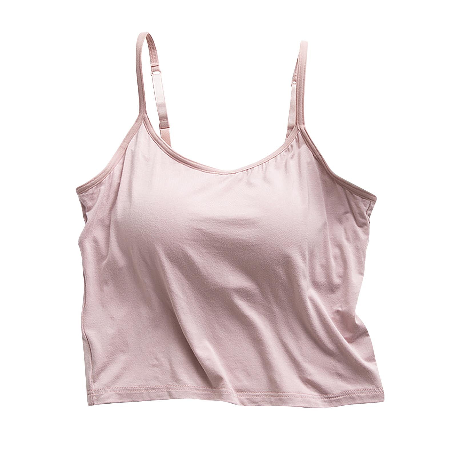 Brglopf Womens Tank Tops with Built in Bra Adjustable Spaghetti Strap ...