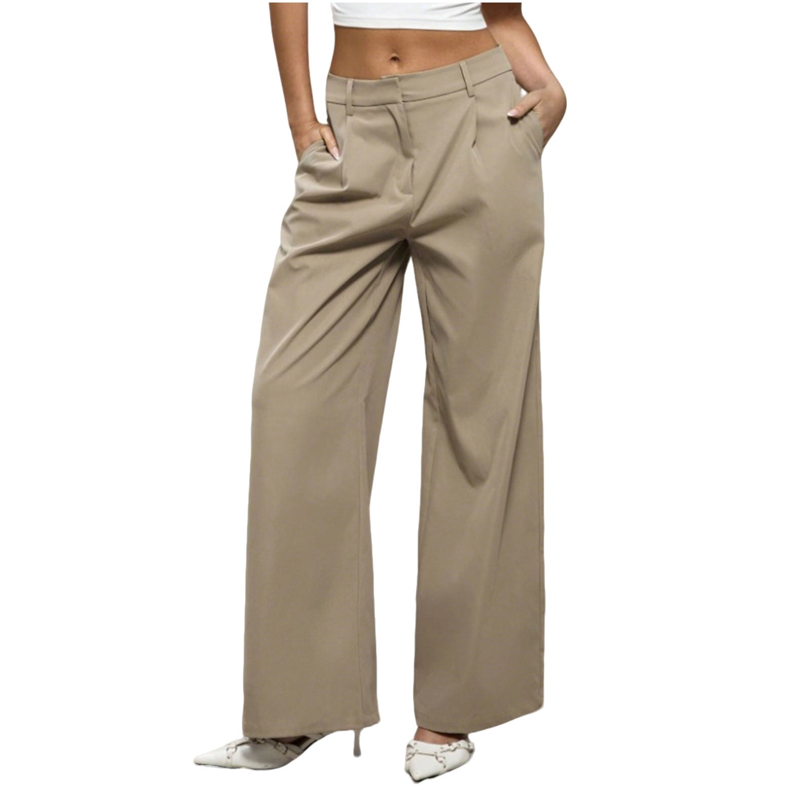 Brglopf Work Pants Slacks for Women High Waisted Wide Leg Dress Pants ...