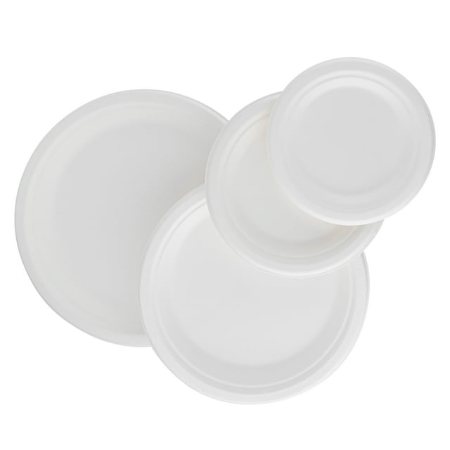 Brheez Disposable Plates Eco Friendly Compostable Biodegradable Round ...