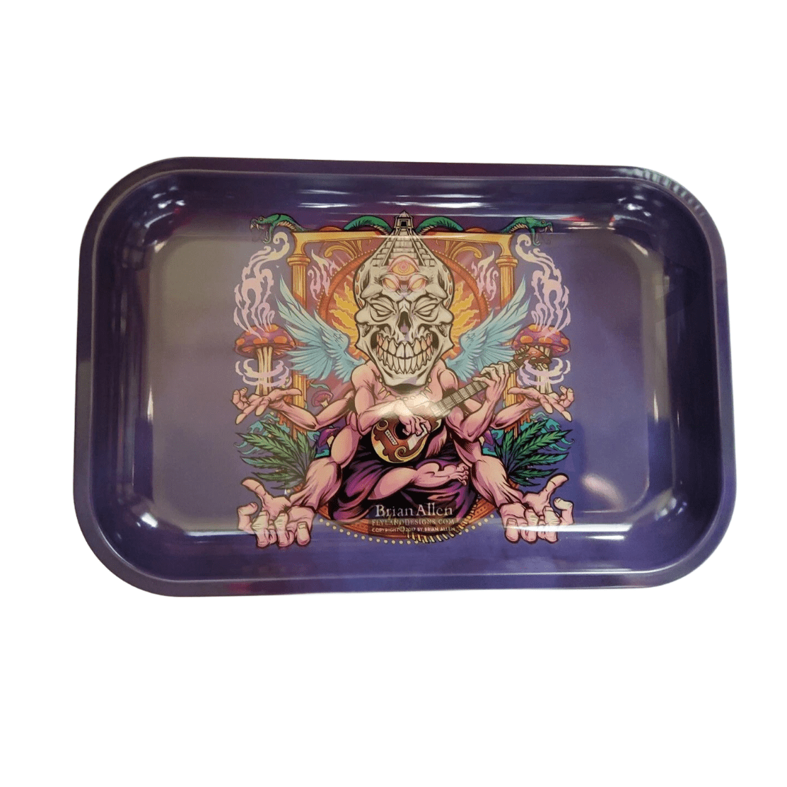 Brian Allen Mayan Guitar Skull Rolling Tray - 11 x 7 Inch - Walmart.com