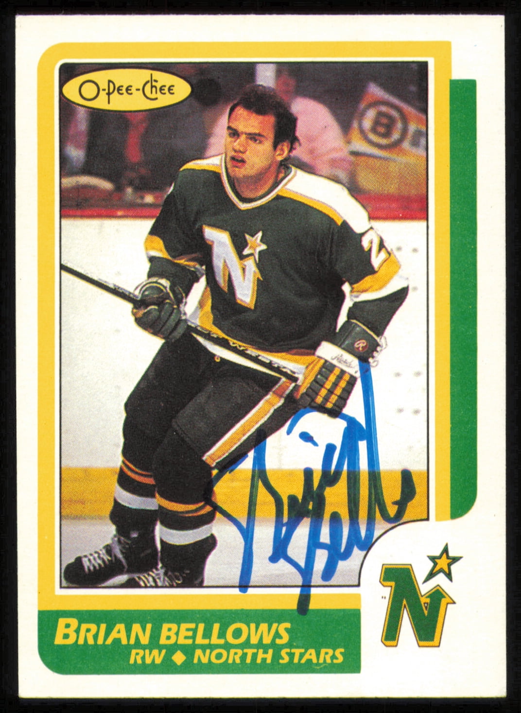 Brian Bellows Autographed 1986-87 O-Pee-Chee Card #75 Minnesota North ...