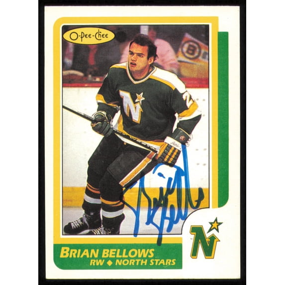 Brian Bellows Autographed 1986-87 O-Pee-Chee Card #75 Minnesota North ...