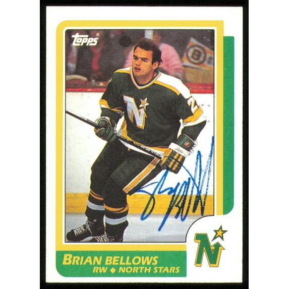 Brian Bellows Autographed 1986-87 Topps Card #75 Minnesota North Stars ...