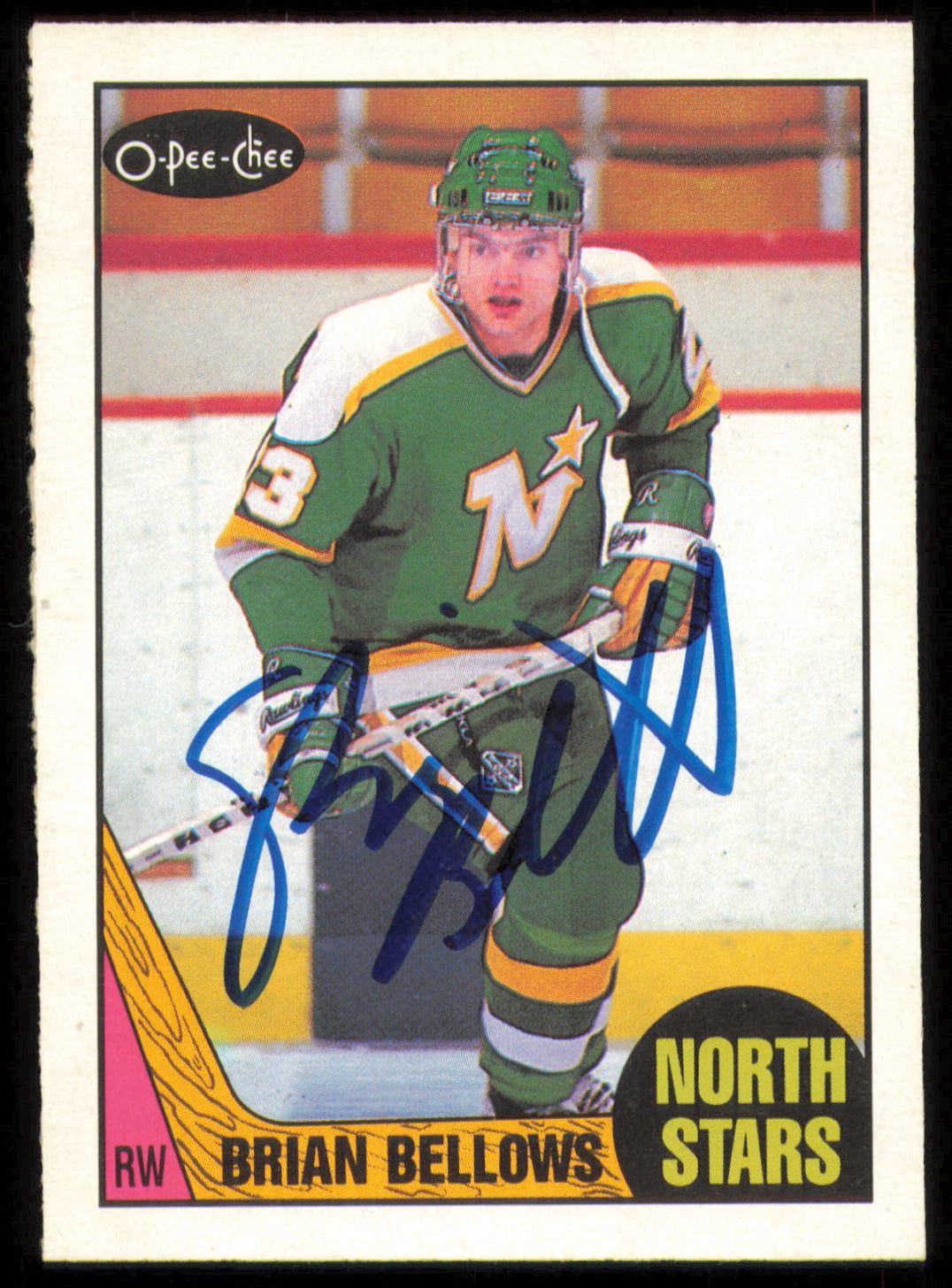 Brian Bellows Autographed 1987-88 O-Pee-Chee Card #94 Minnesota North ...