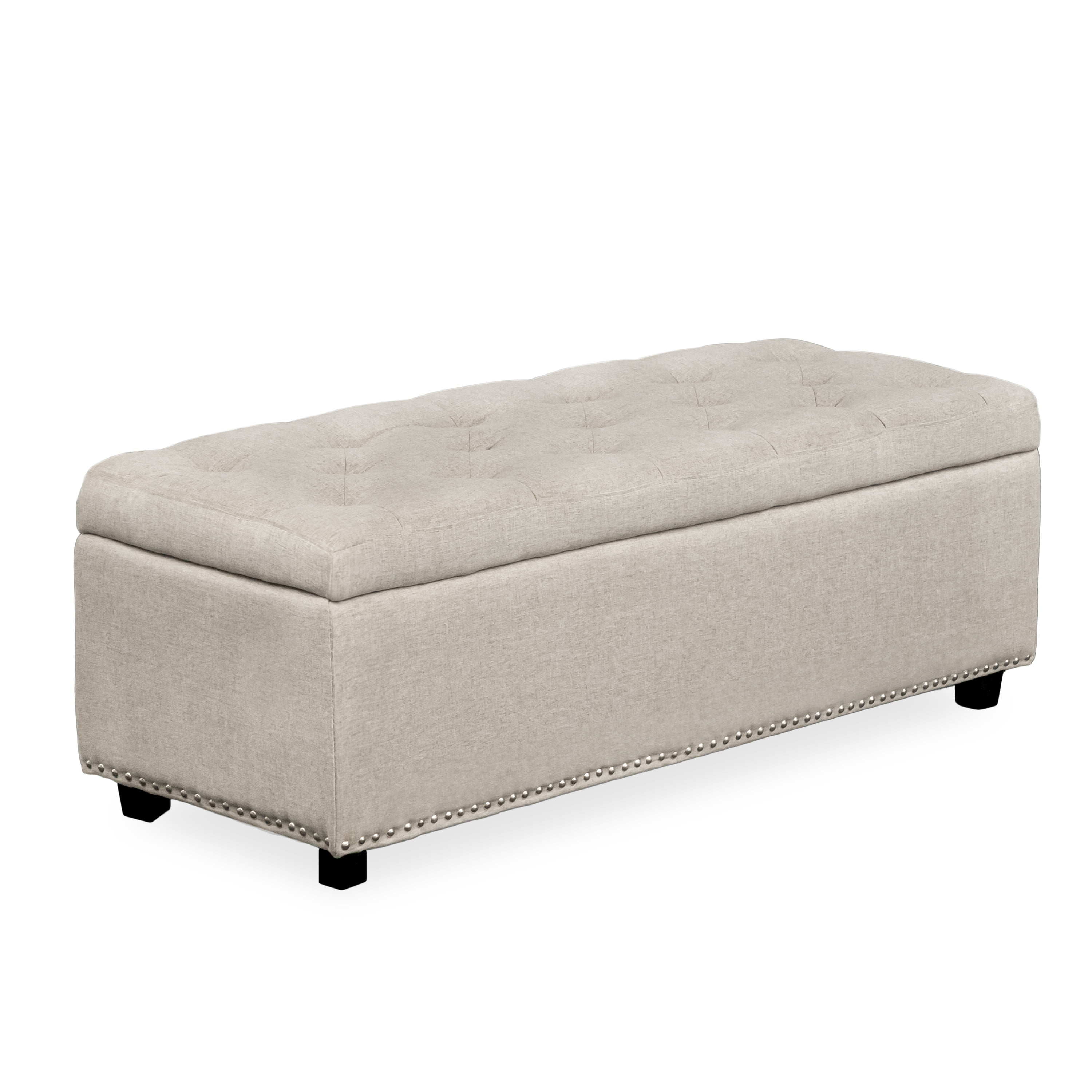 Bed Bath & Beyond Brian 48-inch Rectangular Upholstered Storage Ottoman ...