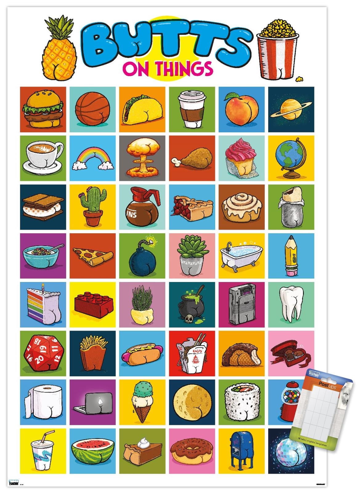Brian Cook: Butts on Things - Collage Wall Poster, 22.375" x 34 ...