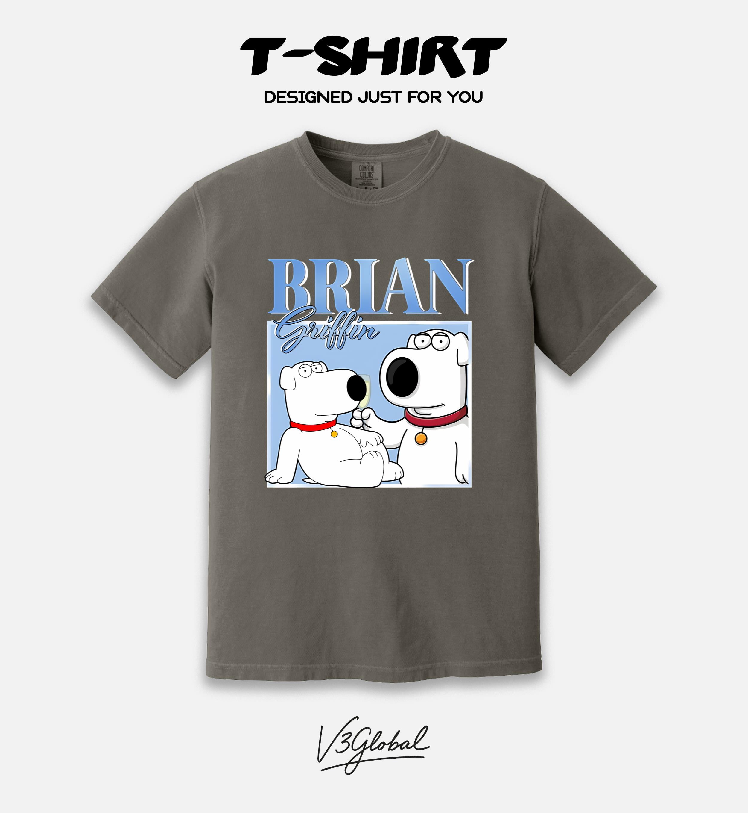 Brian Griffin Family Guy Talking Dog Wise Comfort Color T-Shirt Cartoon ...