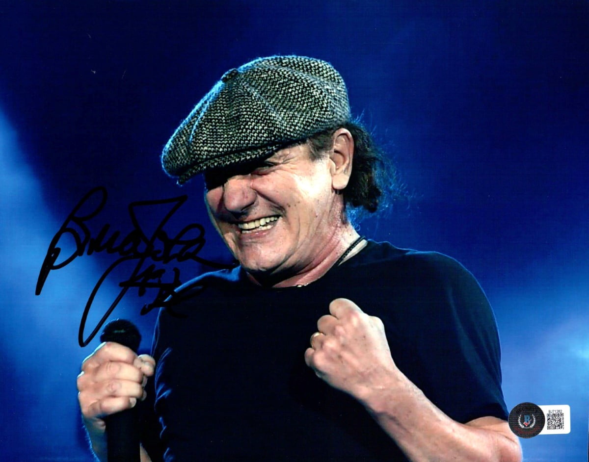 Brian Johnson Signed Autographed 8X10 Photo AC/DC Singer Close-Up BAS ...
