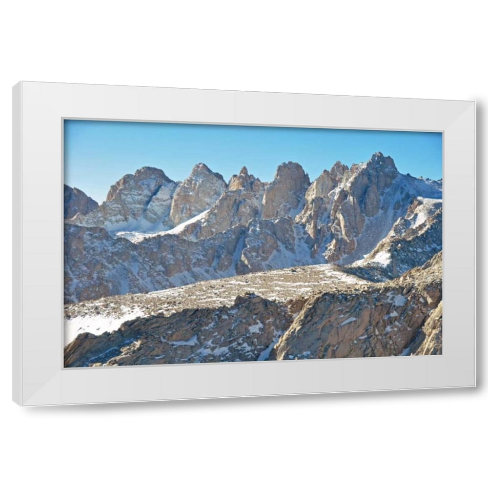 Brian Kidd 4x24 White Modern Wood Framed Wall Art Titled - Mt. Whitney ...