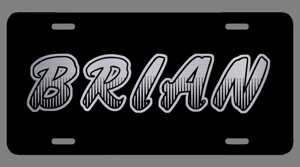 Brian Name Etched Style License Plate Tag Vanity Novelty Metal | Etched ...