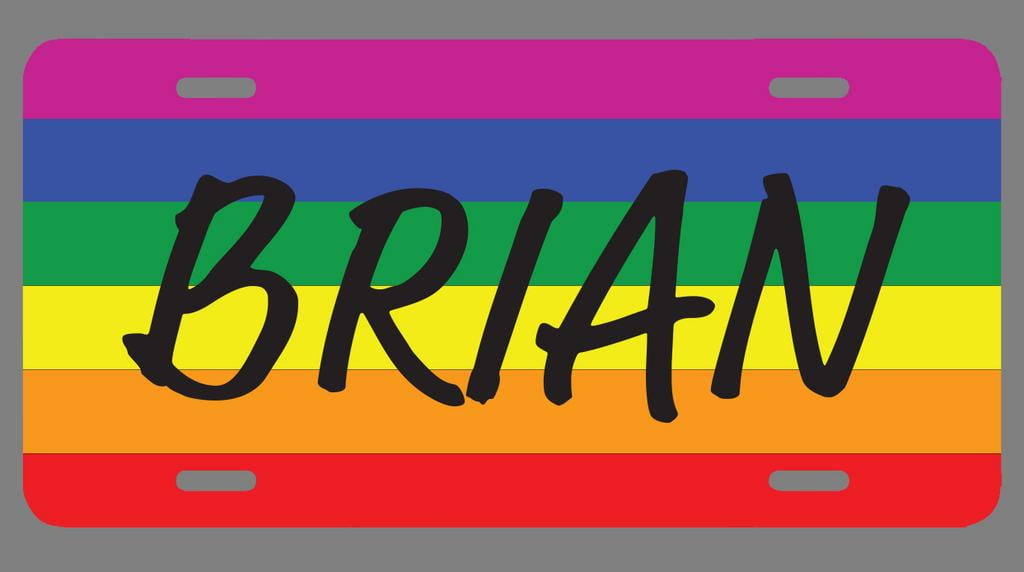 Brian Name Pride Flag Style License Plate Tag Vanity Novelty Metal | UV ...