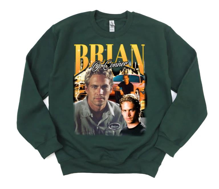 Brian O'Conner Retro Racing Tribute Movie Character Graphic Sweatshirt ...