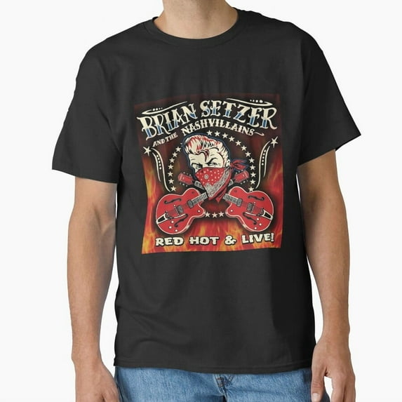 Brian Setzer And The Nashvillains Red Hot Live H34339 T-Shirt, for Men ...