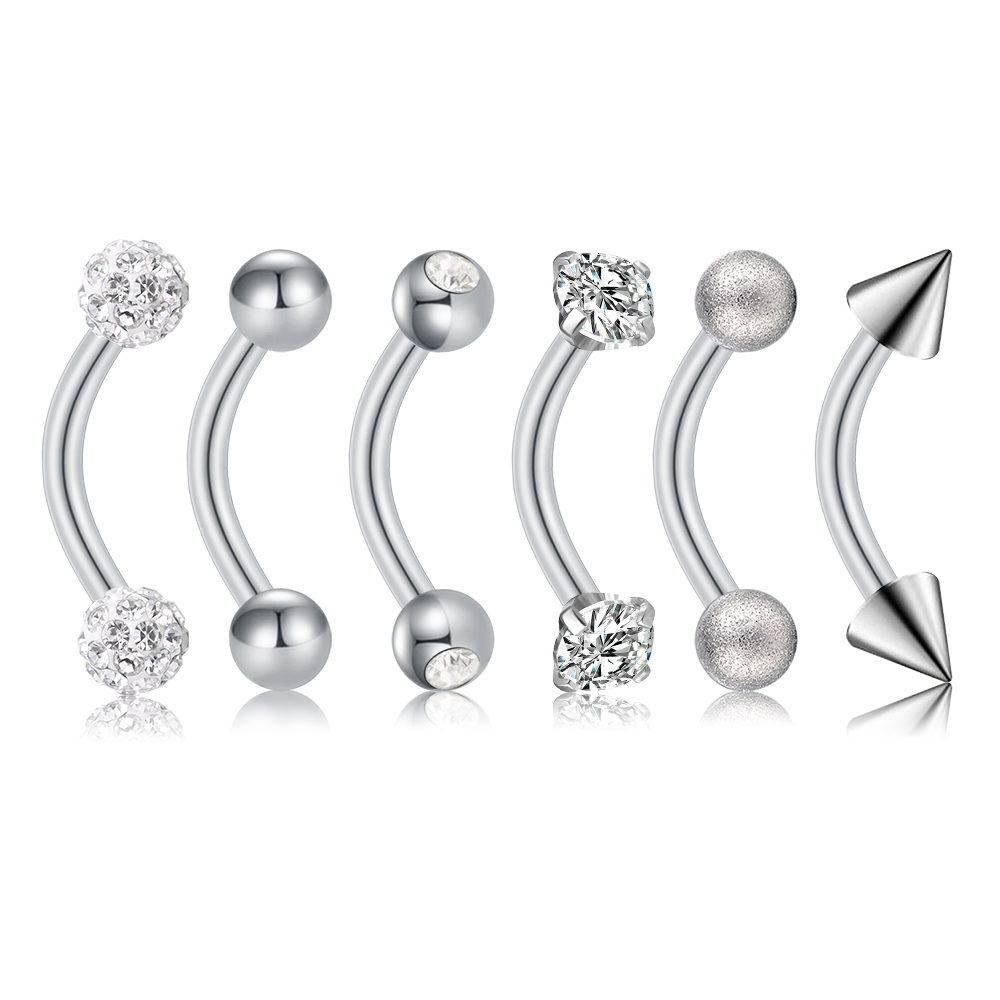 Titanium Curved Rook Earring with Cz Jewels - Walmart.com