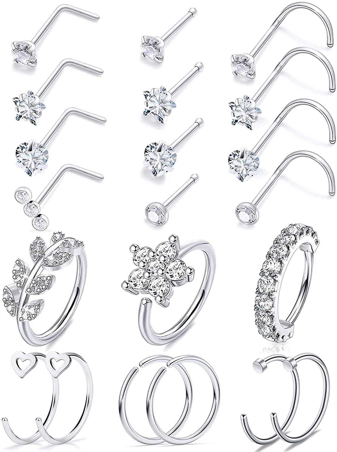 Mustacti Nose Ring Hoop Rings 316l Stainless Steel 16 Gauge Nose Real Nose Ring Hoop Custom Nose