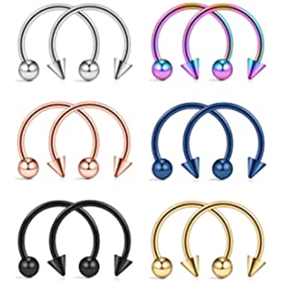 Briana Williams 20G Surgical Steel CBR Horseshoe Circular Rings Nose ...