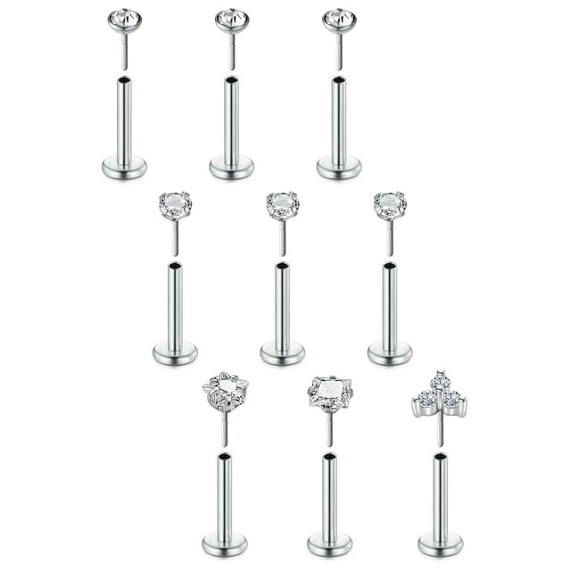 Briana Williams 20G Threadless Push in Nose Rings Studs Surgical Steel ...