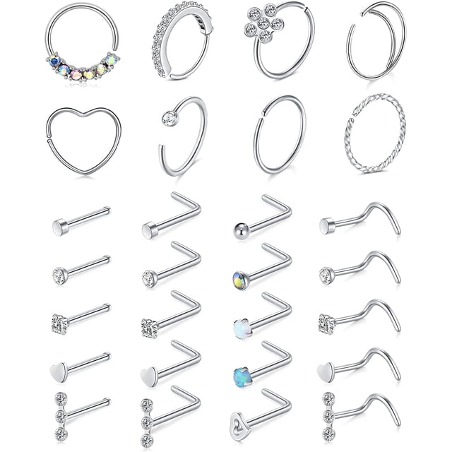 Briana Williams Body Jewelry: 20g Stainless Steel Nose Rings Hoop & L ...