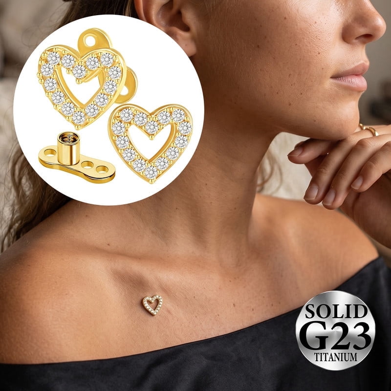 Briana Williams 2Pcs 14G Cubic Zirconia Dermal Anchor Tops and Base ...