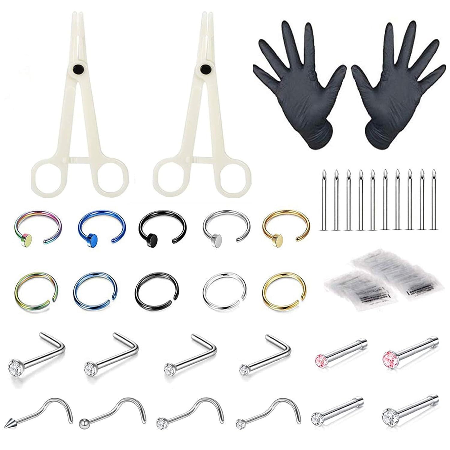 Briana Williams 46Pcs Ear Nose Lip Piercing Kit - 20G 18G Professional ...