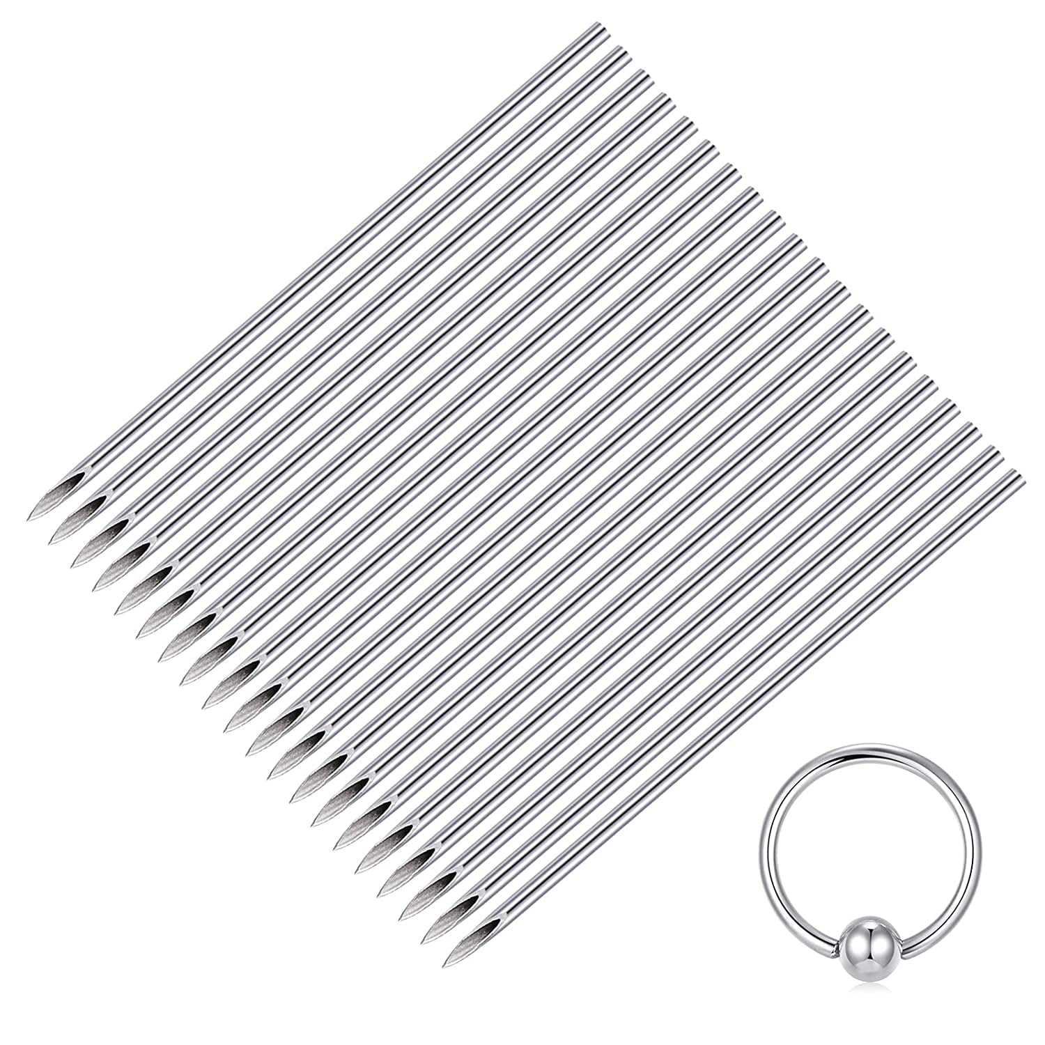 Briana Williams 50PCS Mixed Body Piercing Needles,12G 14G 16G 18G 20G ...