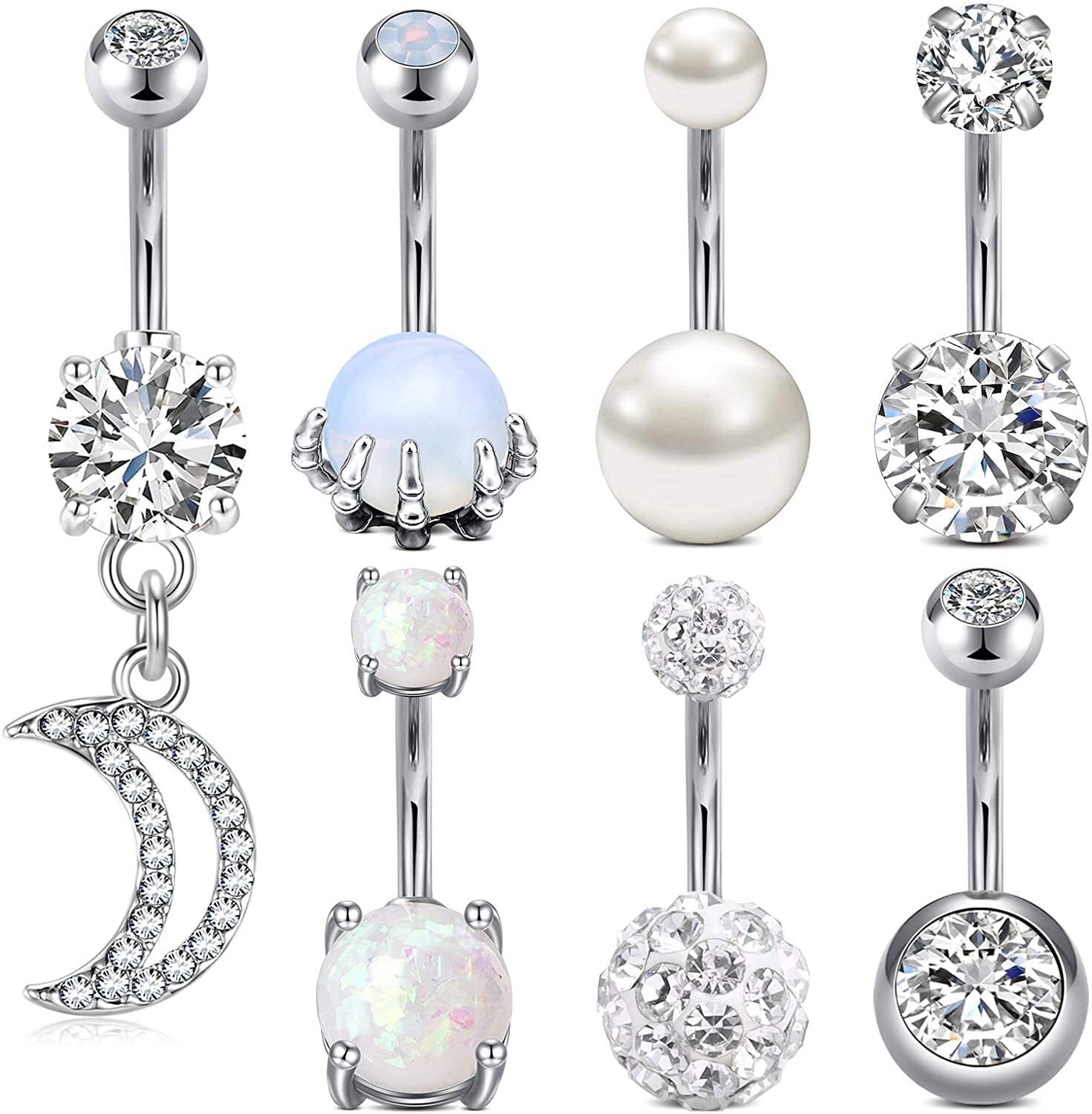 Navel Piercing Kit Belly Button Rings Dangle For Women Steel Navel ... Navel Piercing Kit Belly Button Rings Dangle For Women Steel Navel ...
