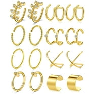 Gold-Tone over Sterling Silver 2mm Twist Round Hoop Earrings - Walmart.com