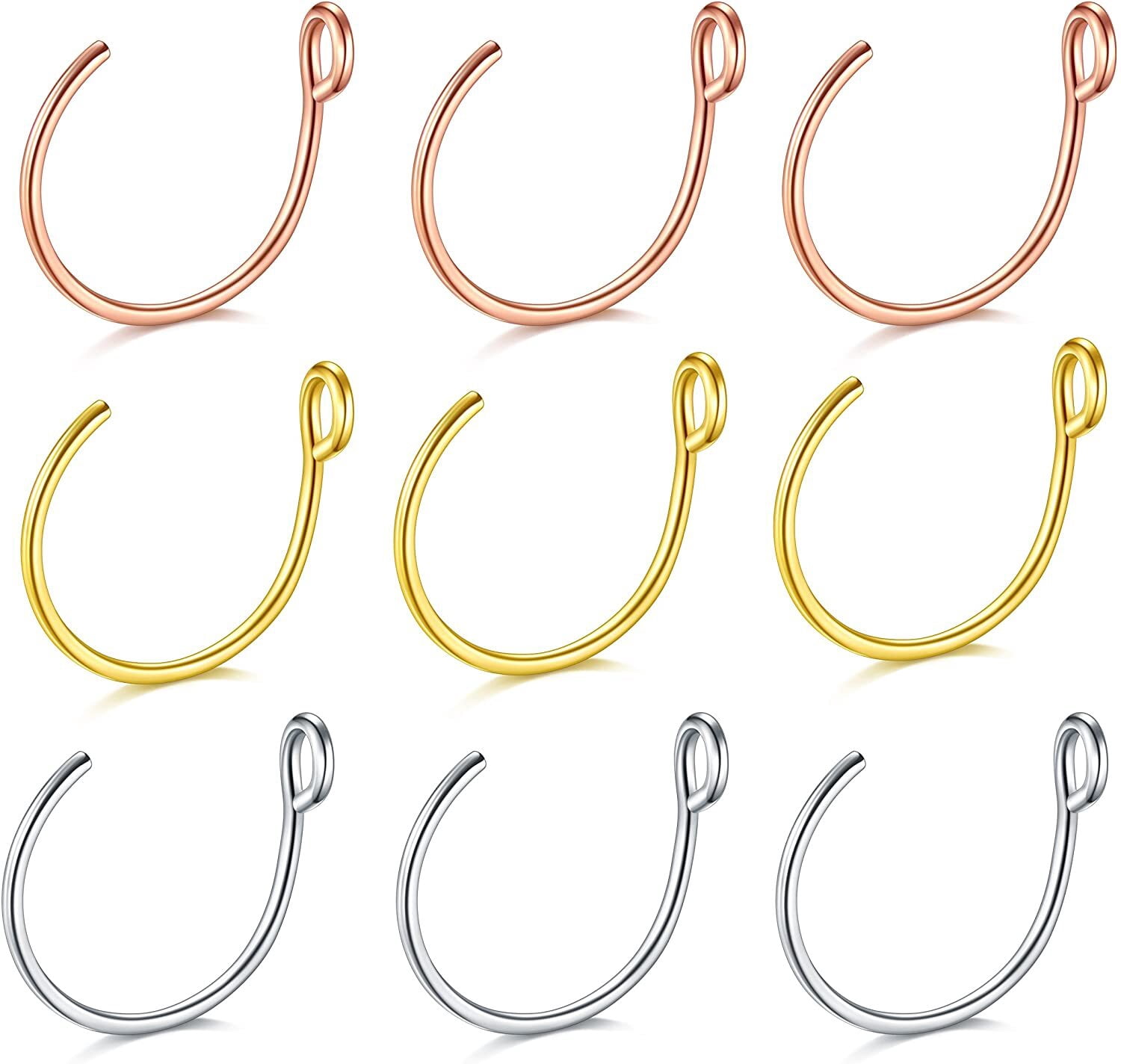 Briana Williams Fake Nose Ring 8mm Fake Nose Ring Hoop for Faux Lip ...