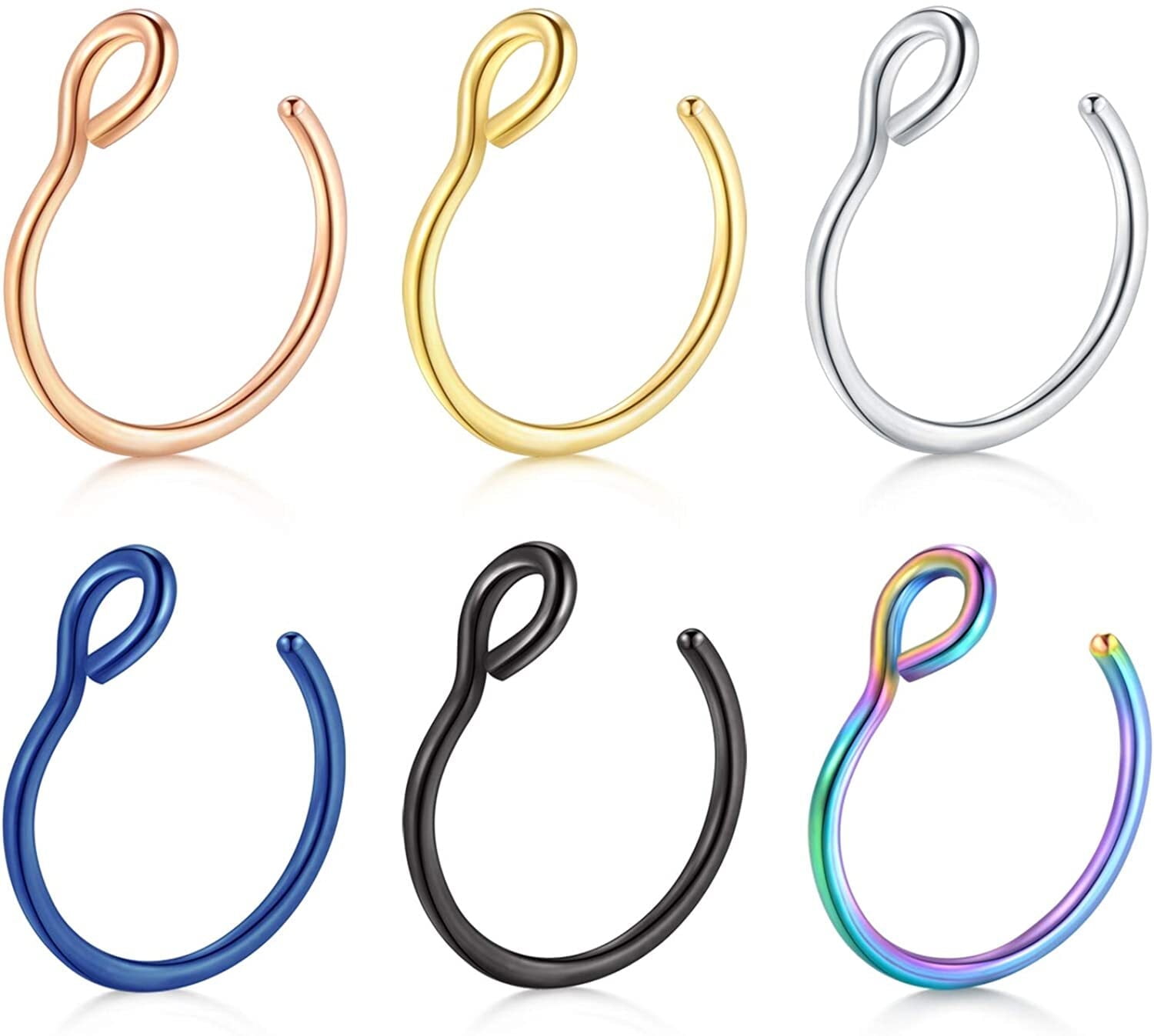 Briana Williams Fake Nose Rings Hoop Stainless Steel 18G Fake Nose ...