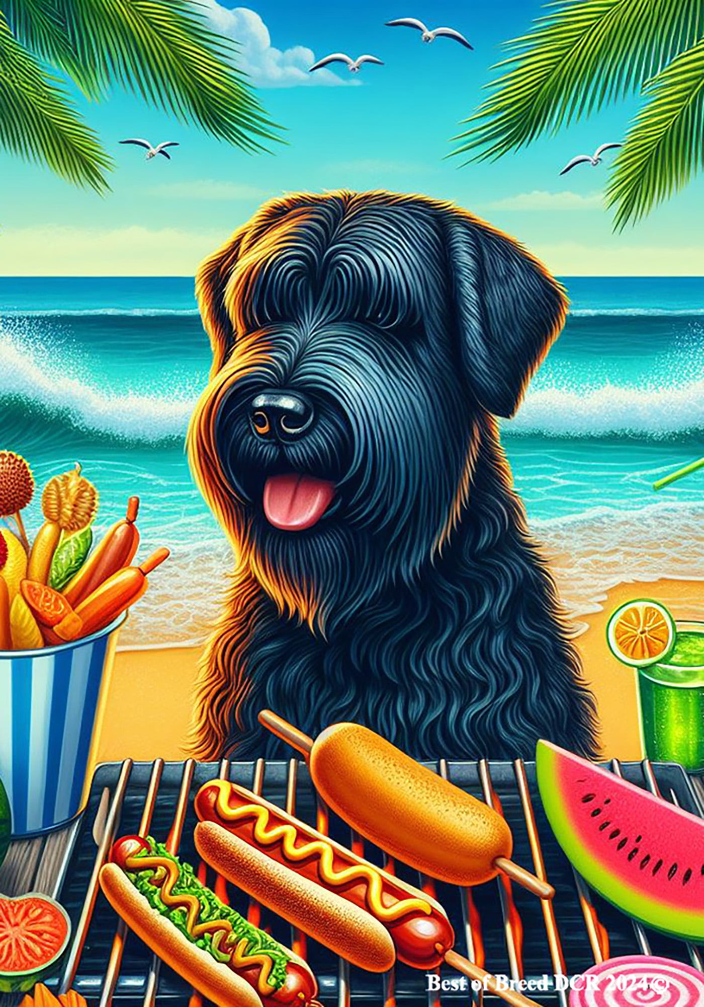 Briard Black - Best of Breed DCR Summer Garden Flag - Walmart.com