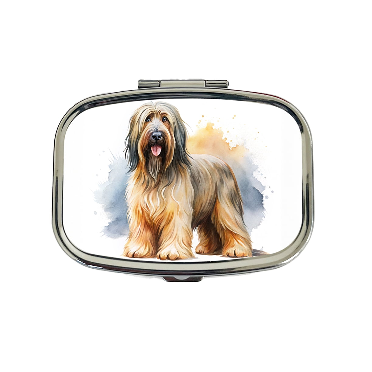 Briard Dog Watercolor Style Small Travel Handbag Pill Box Case ...