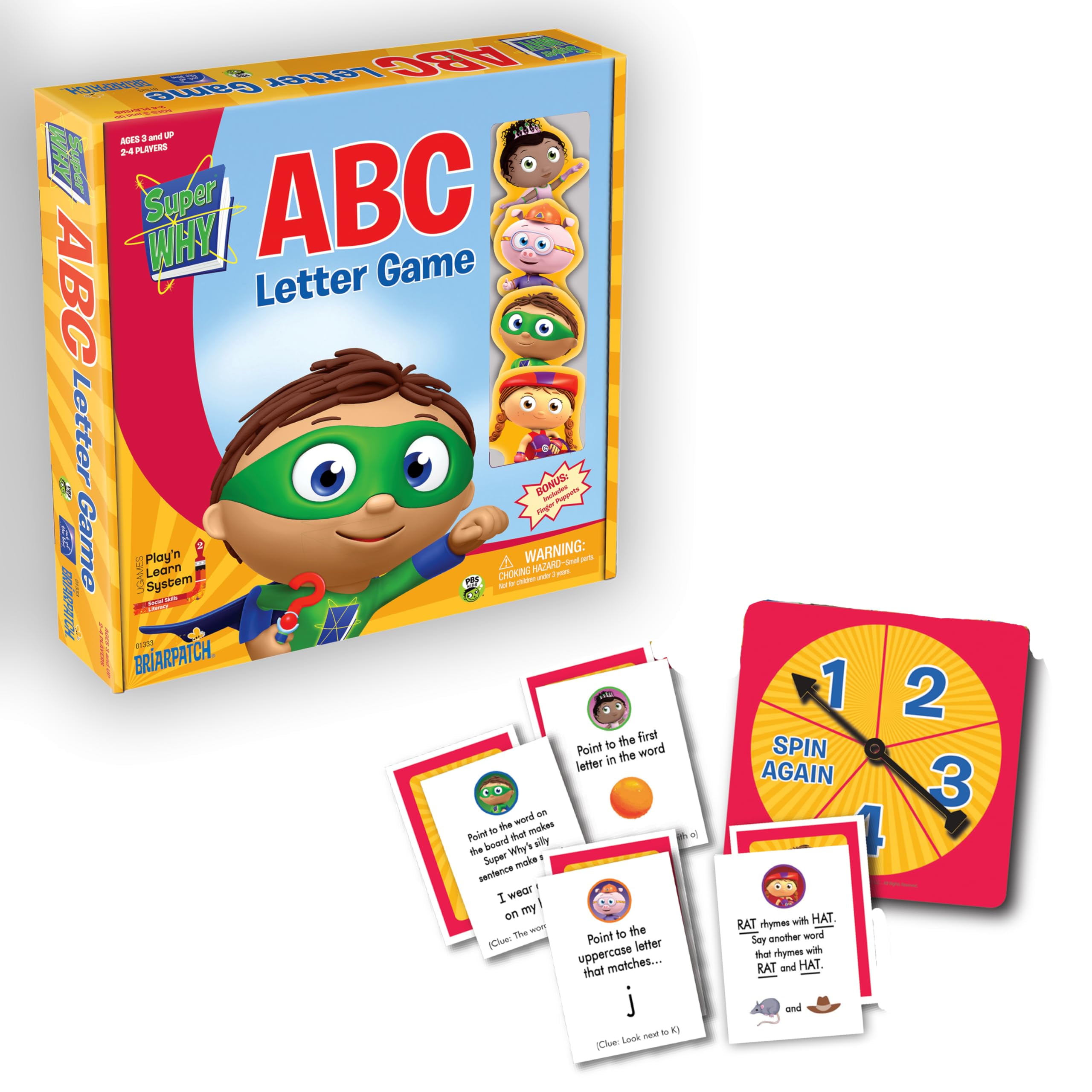 Briarpatch | Super WHY! IFF17 ABC Letter Game, Includes Finger Puppets ...