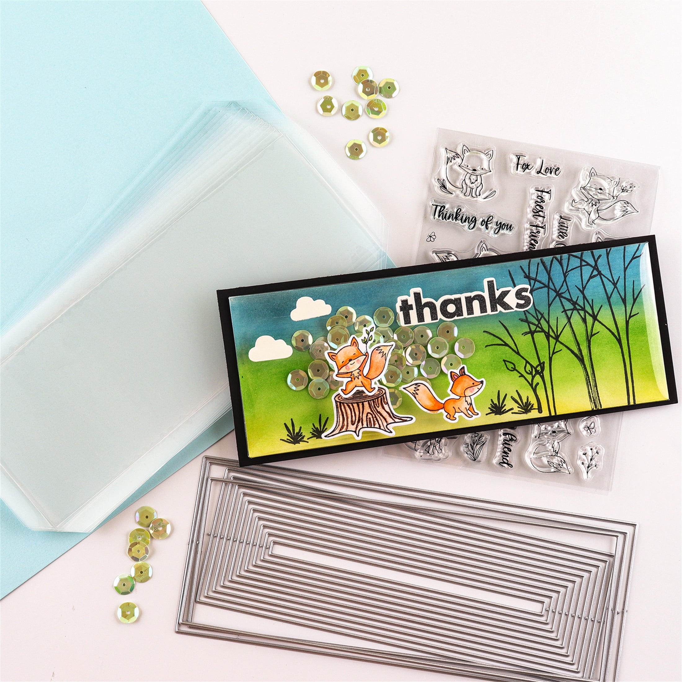 Briartw 10 Pieces 3x8 inch Slimline Flat Shaker Covers With Slim Layers ...