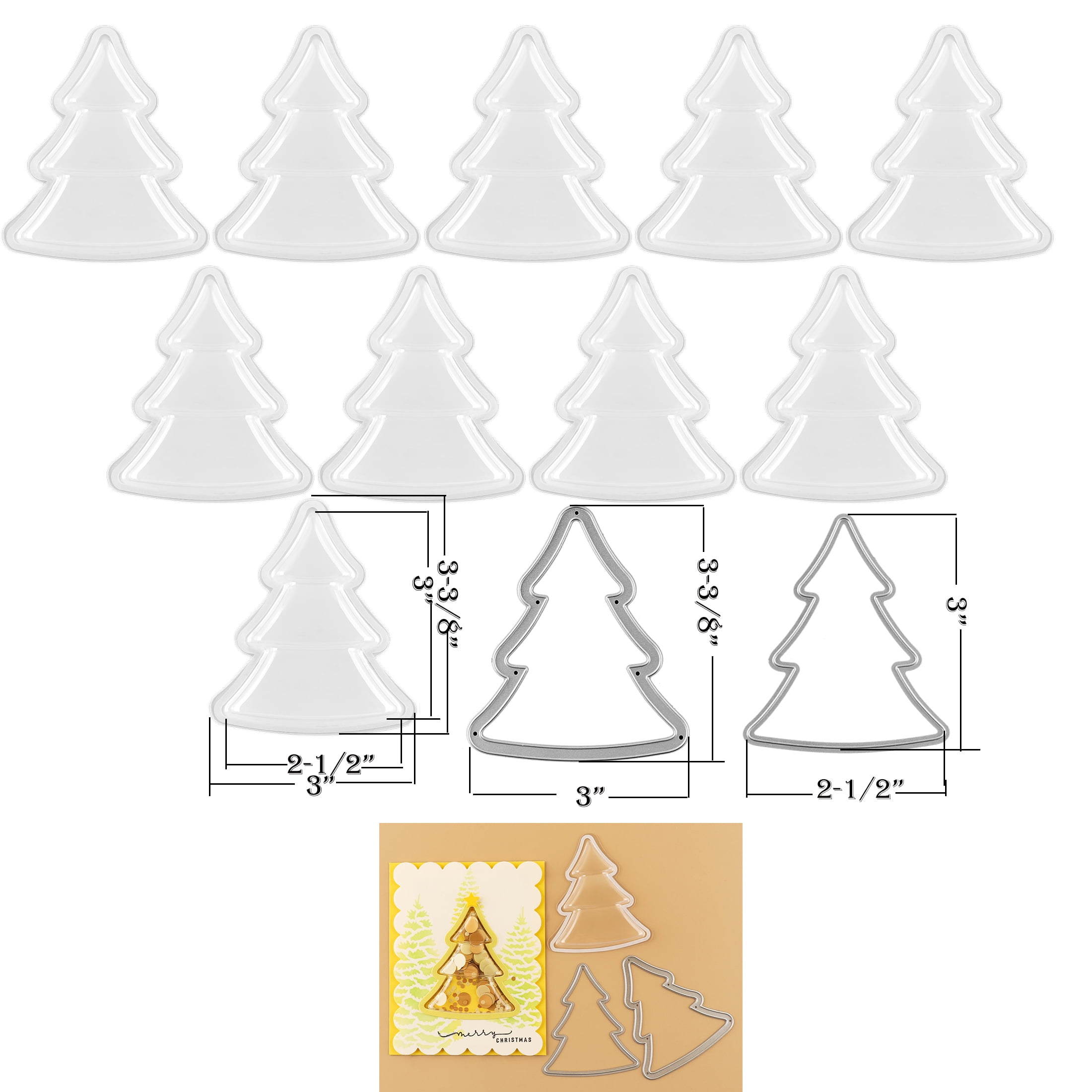 Briartw 10PCS/Pack 3D Trees Dimensional Shaker Domes with 2 Pcs Cutting ...