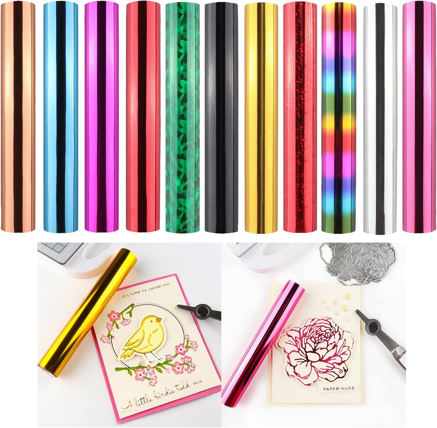 Briartw 11 Color Heat Activated Foil,16.4 Feet X5.9 In (1 Roll) Hot ...