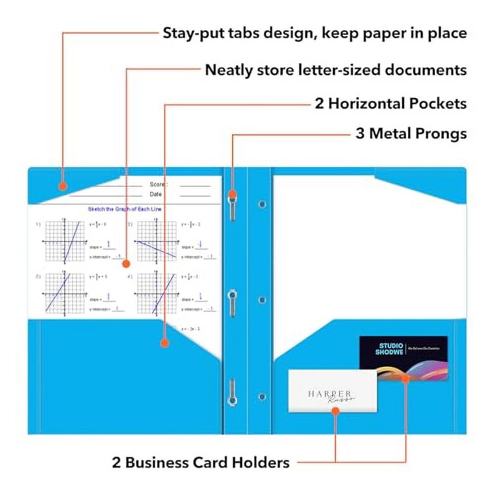 Briartw 12 Black File Folder,Heavy Duty Plastic Pocket Folder with ...