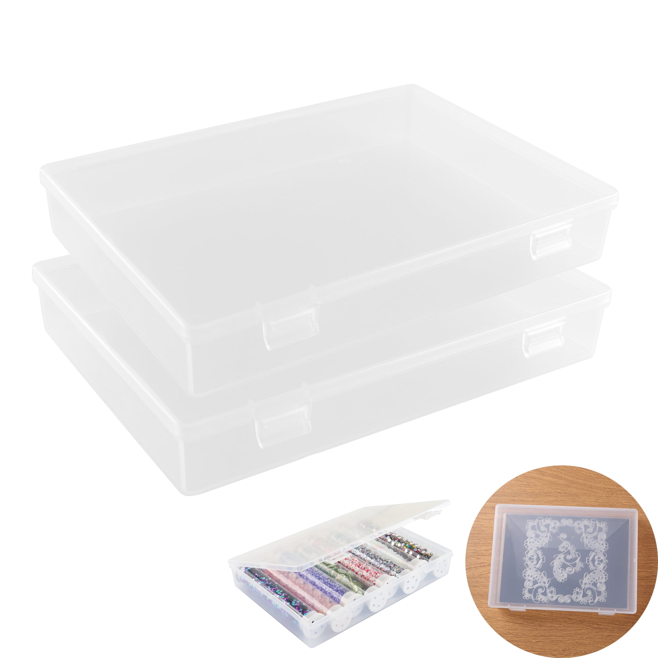 Briartw 2 -piece Clear Craft Storage Case Set,Can Organize the Storage ...