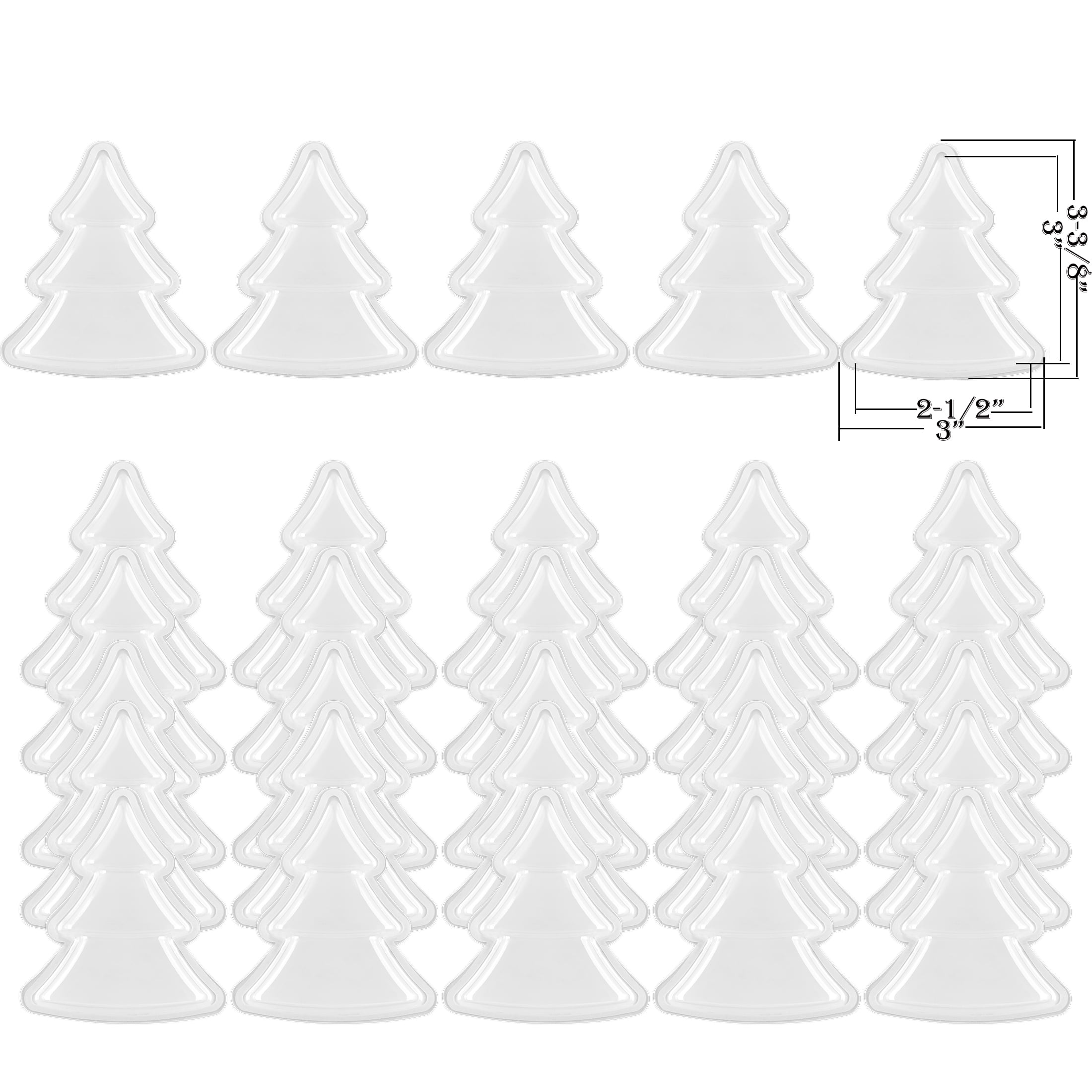 Briartw 3D Trees Plastic Clear Puffy Shaker Covers,30 Pieces ...