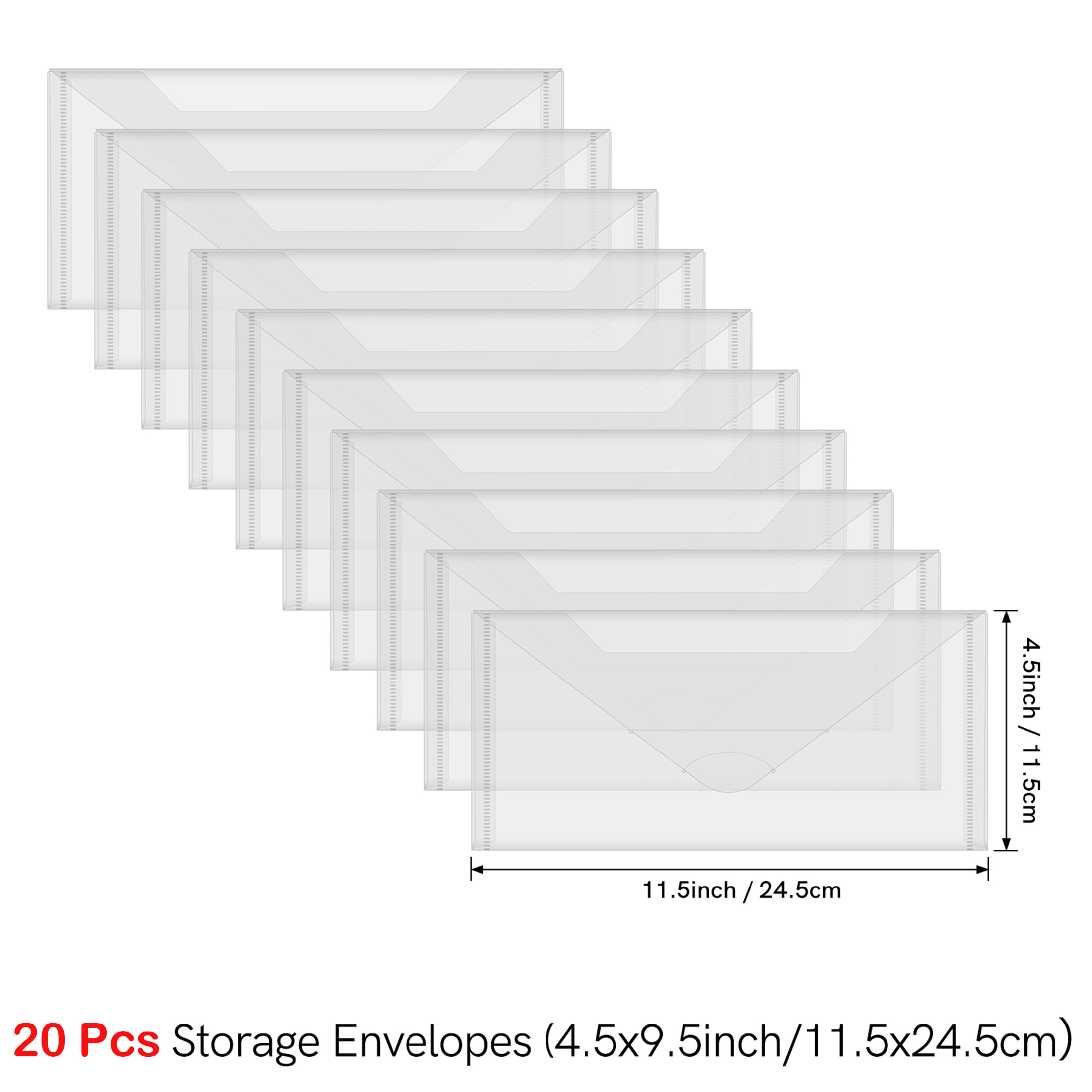 Briartw 4.5x9.5inch Plastic Storage Envelopes with Colorful Label ...