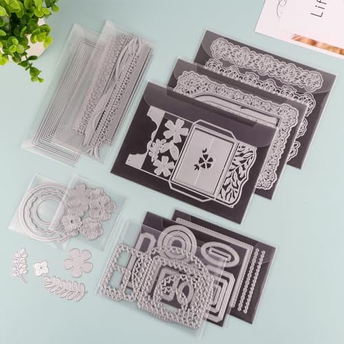 Briartw 40 PCS Stamp and Die Storage Bag and Rubber Magnetic Sheets die ...