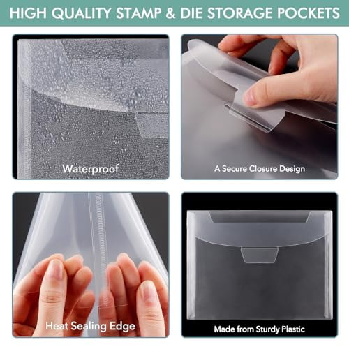 Briartw 40 PCS Stamp and Die Storage Bag and Rubber Magnetic Sheets die ...