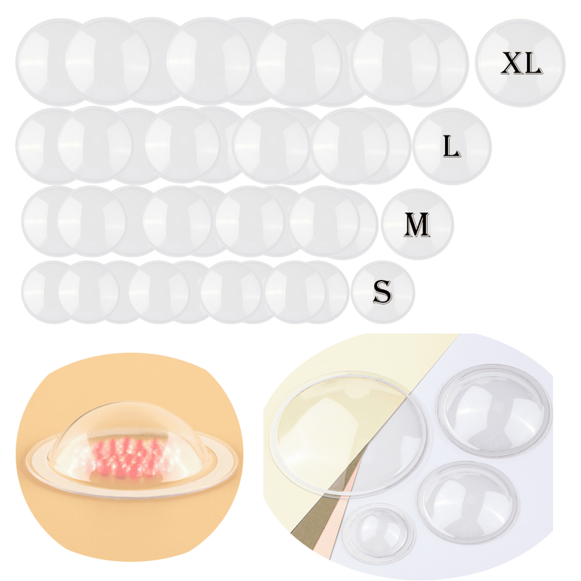 Briartw 40 Pieces Circle Dimensional Shaker Domes ,3D Plastic Clear ...