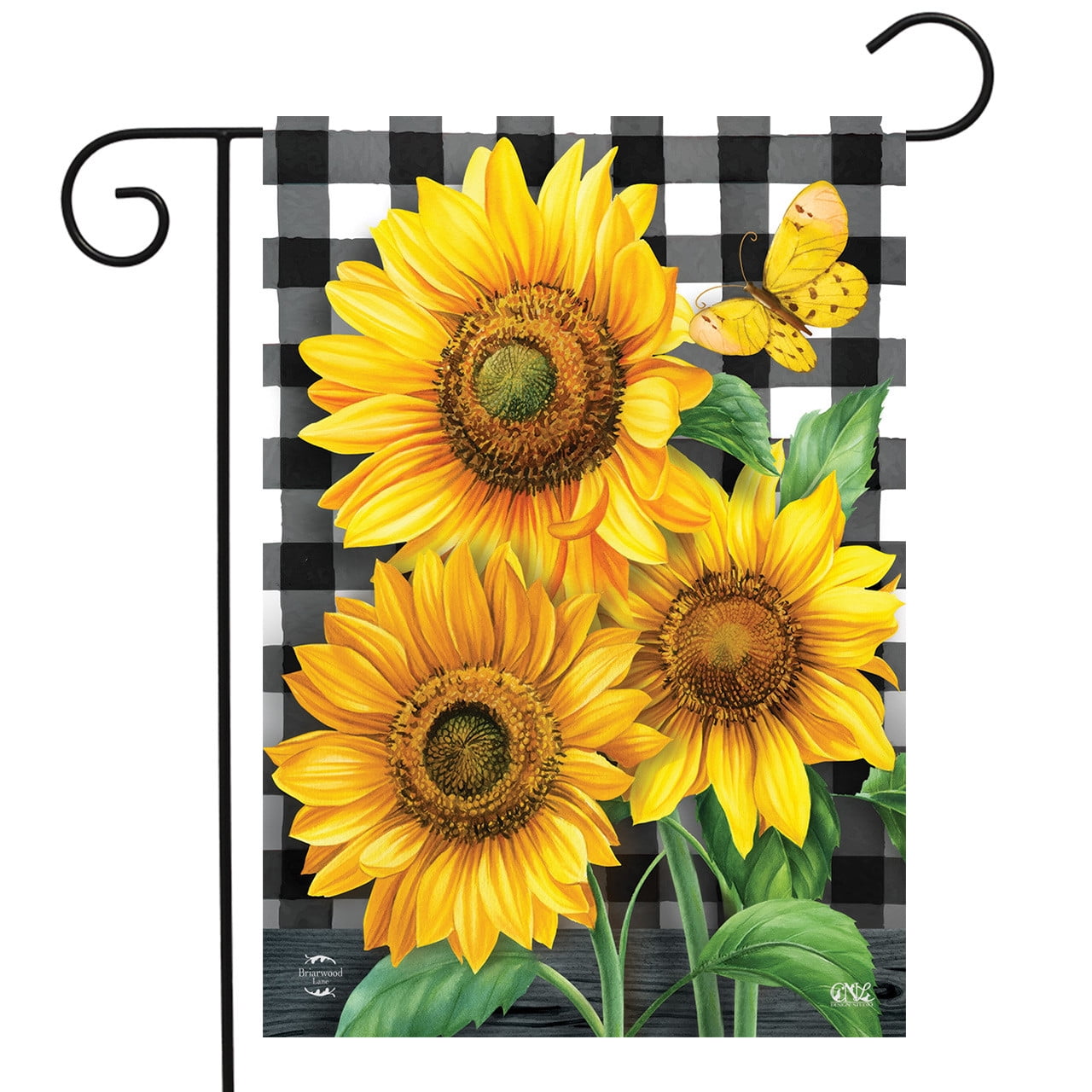 Briarwood Lane Checkered Sunflowers Summer Garden Flag - Walmart.com