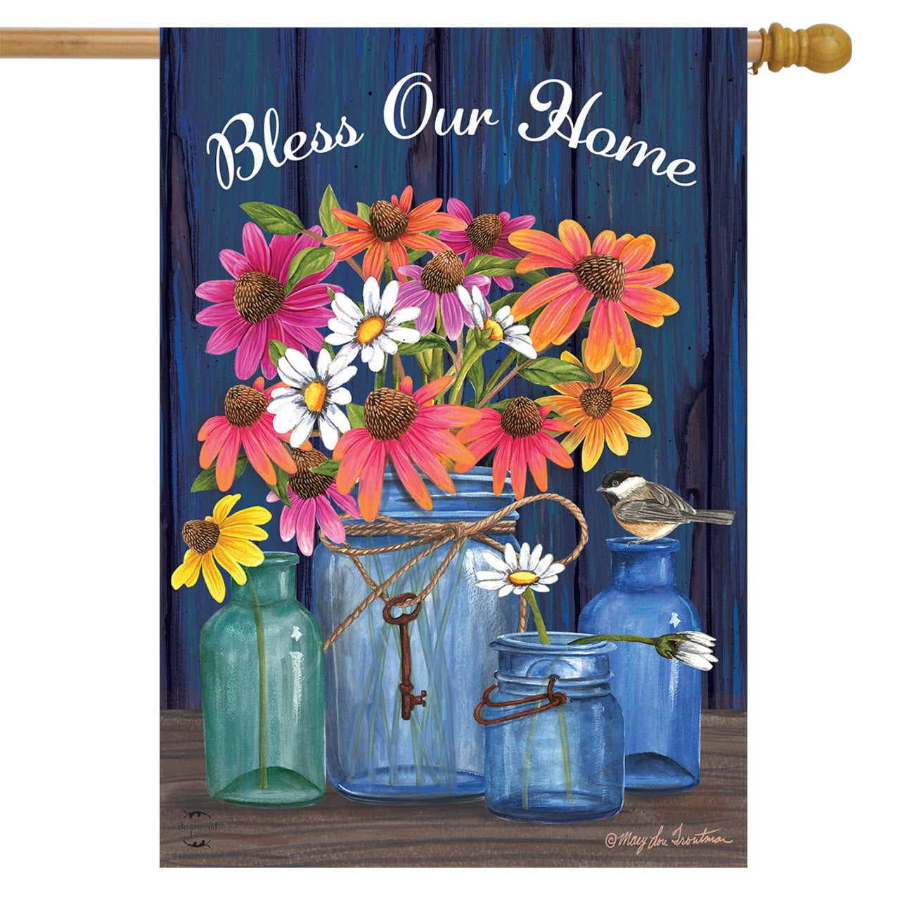 Briarwood Lane Bless Our Home Mason Jars Summer House flag - Walmart.com