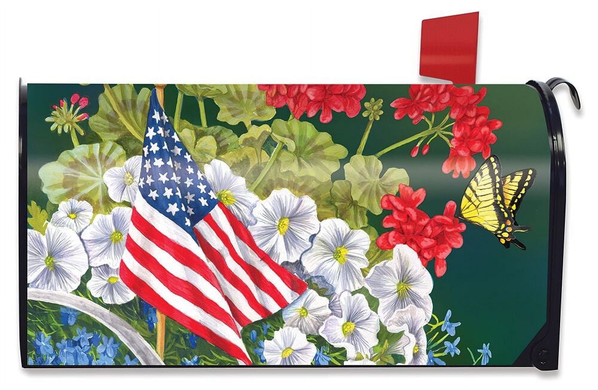 Briarwood Lane 6.5 x 19 inch Floral Vinyl Magnetic Mailbox Cover, Fade ...