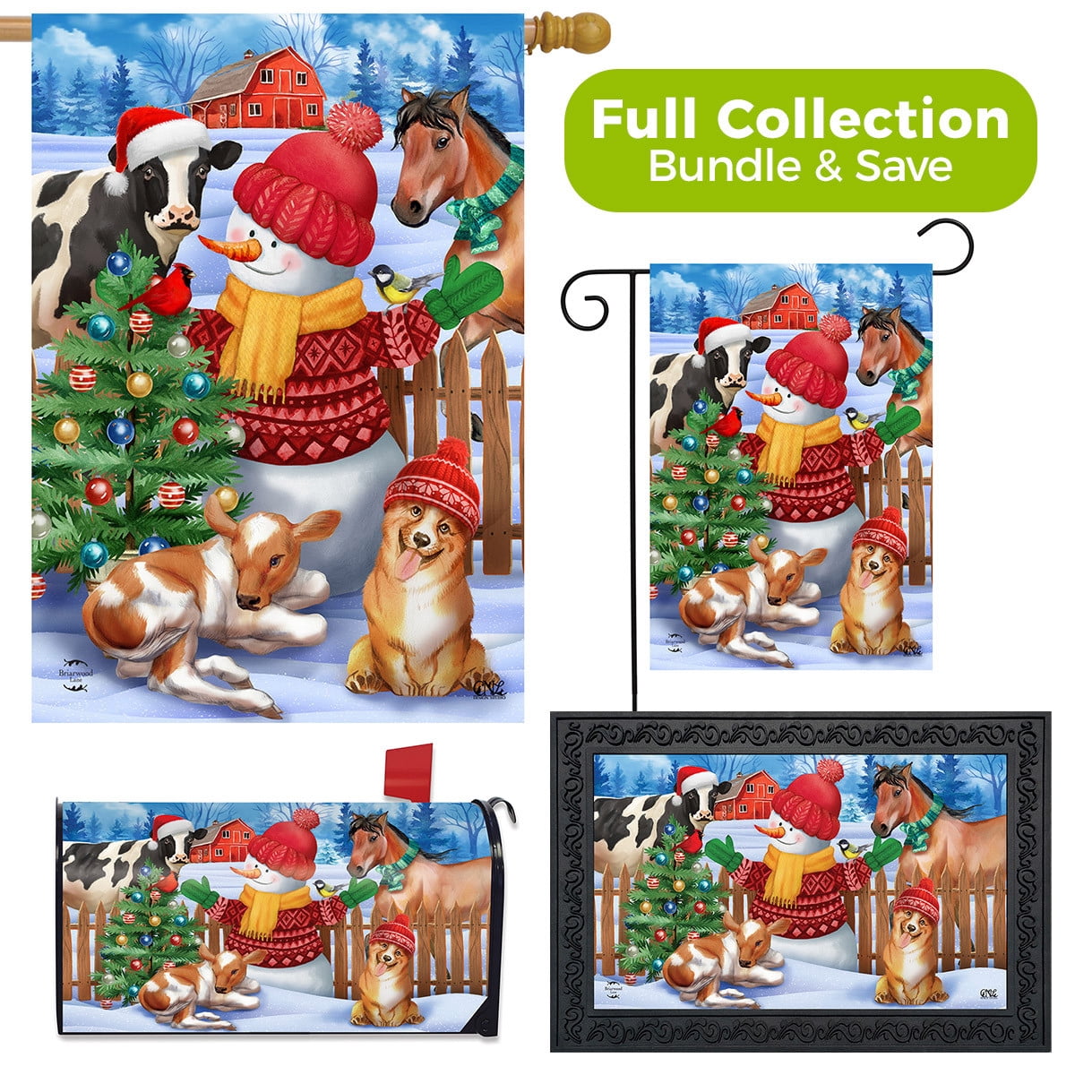 Briarwood Lane Barnyard Snowman Christmas Design Collection - Walmart ...