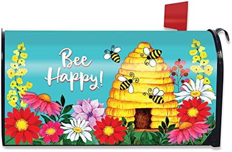 Briarwood Lane Bee Happy Hive Spring Magnetic Mailbox Cover Beehive ...